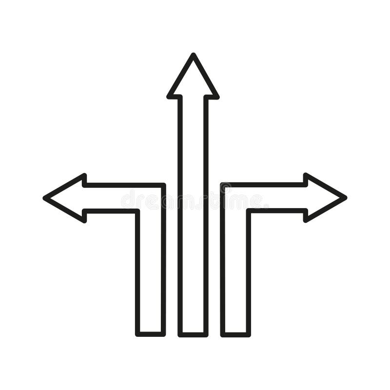 Three Way Direction Arrow. Vector Illustration. Stock Image Stock ...