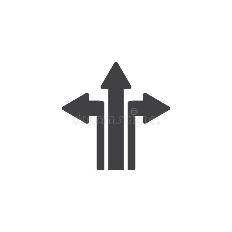 Three Way Direction Arrows Vector Icon Stock Vector - Illustration of ... Three Way Direction Arrows Vector Icon Stock Vector - Illustration of ...