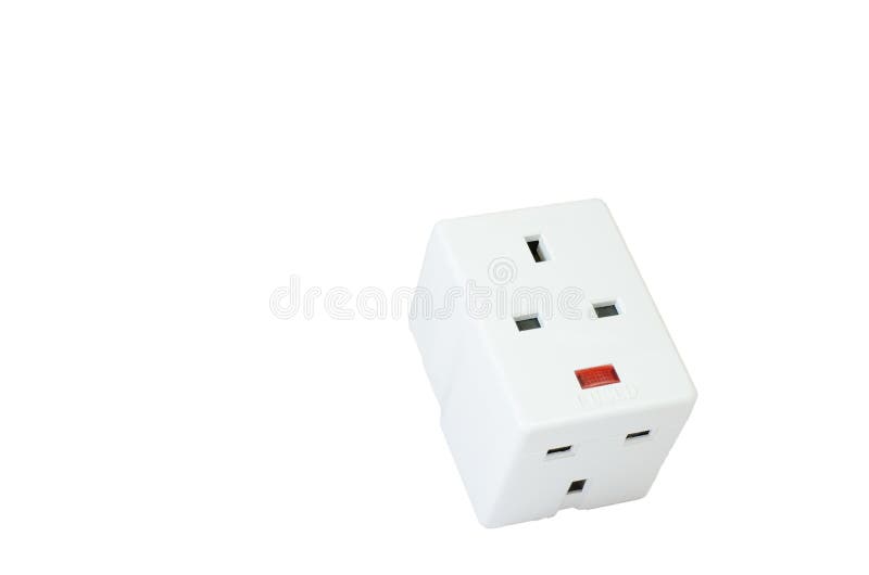 Three way electric socket stock image. Image of hardware - 53787201