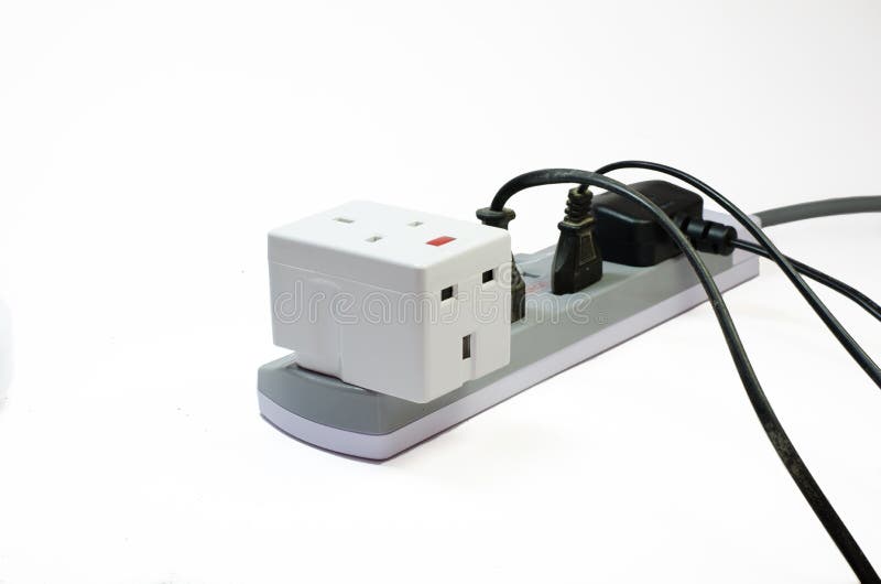 Three way electric socket stock photo. Image of plastic - 53786792