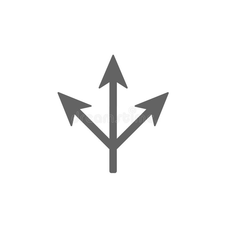 Three Way Icon. Arrow Separated on Three Stock Vector - Illustration of ...
