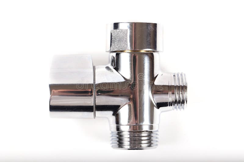 Three-way Water Tap. Plumbing Faucet Stock Image - Image of household ...