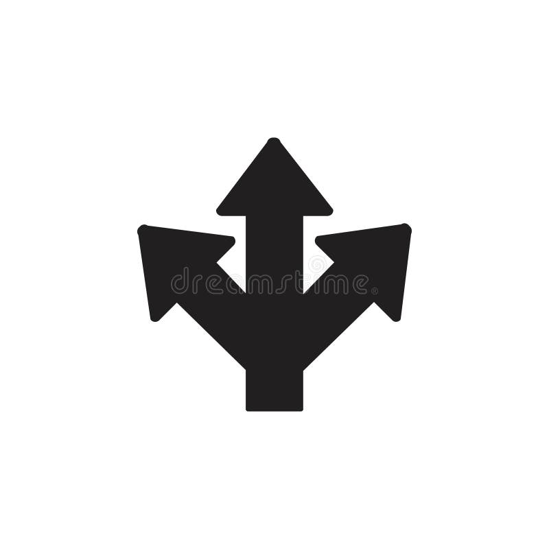 Three Ways Icon Flat Line Illustration Stock Illustration ...