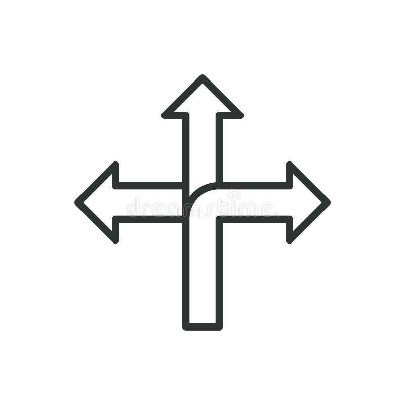 Three Ways, Icon in Line Design. Three, Ways, Direction, Choice, Path ...