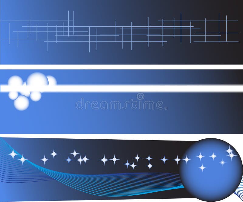 Three technology banners stock vector. Illustration of blank - 6581089