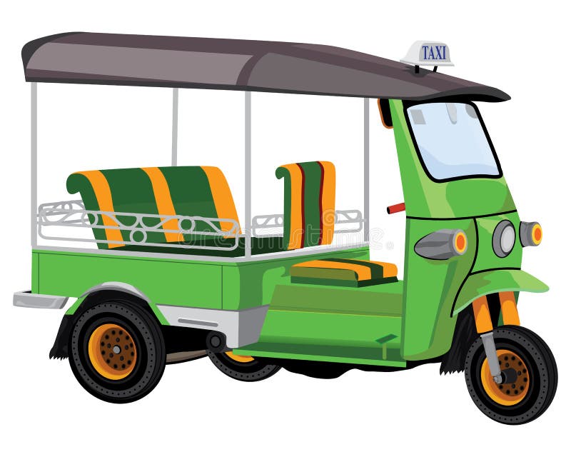 Green Three Wheel Car on White Background Vector Design Stock Vector ...