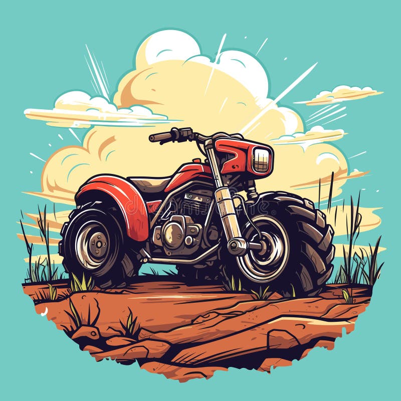 Three Wheels Motorcycle Logo Icon Template Cartoon Vector Illustration ...