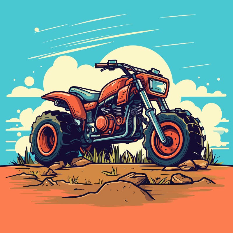 Three Wheels Motorcycle Logo Icon Template Cartoon Vector Illustration ...