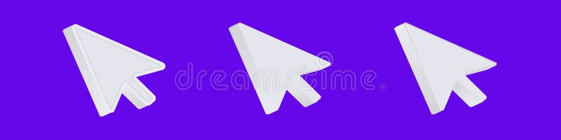 Three White Arrow Cursors in a Row Stock Vector - Illustration of mouse ...
