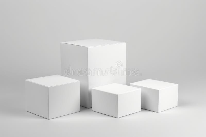Three White Boxes Arranged in a Row, Suitable for Various Business ...