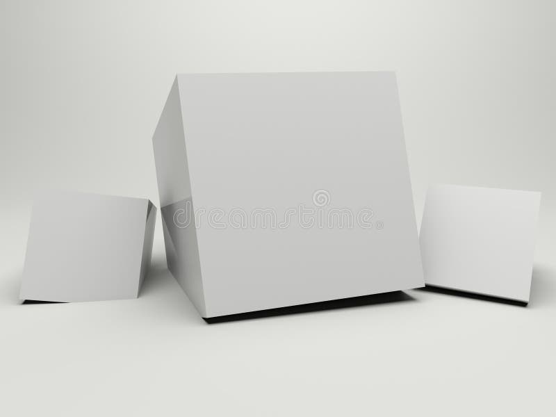 Three White Boxes Backdrop stock illustration. Illustration of cube ...