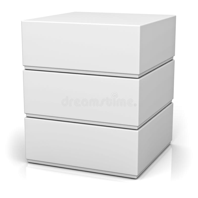 Three white boxes stock illustration. Illustration of abstract - 67827143