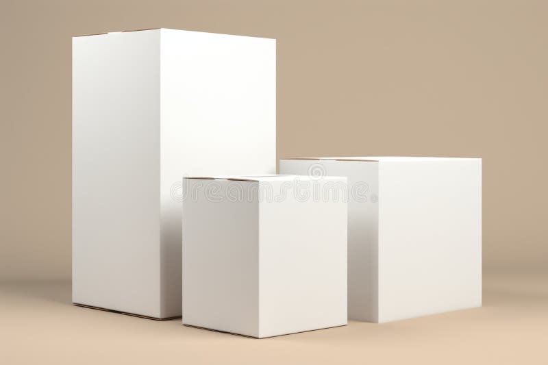 Three White Boxes Stacked on Top of Each Other. Suitable for Packaging ...
