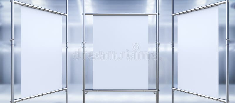 Three White Canvas Stretch on Metal Pipe Stock Illustration ...