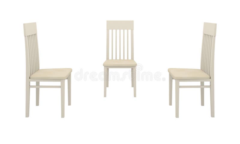 Three white chairs stock illustration. Illustration of high - 17994485