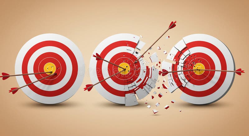 Three White Circular Targets with Red Concentric Circles are Depicted ...