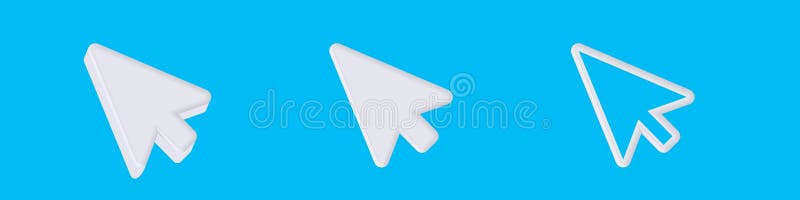 Three White Cursor Arrows on Blue Background Stock Vector ...