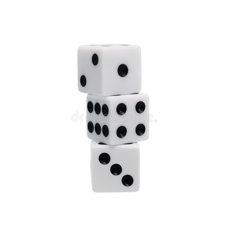 Three Stacked Dices on Transparent Background Stock Photo - Image of ...