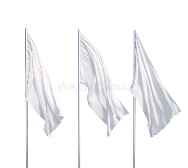 Three white flags stock illustration. Illustration of abstract - 50241742