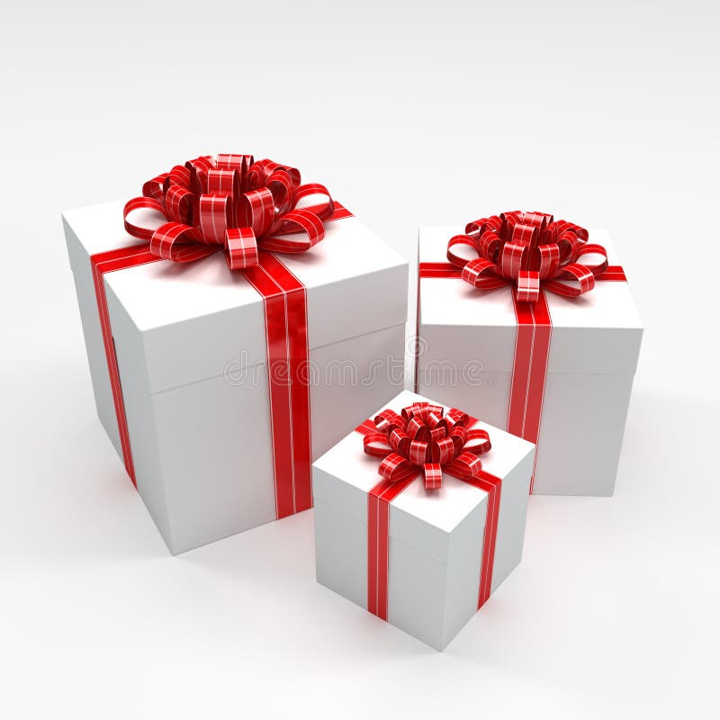 Three White Gift Boxes stock illustration. Illustration of present ...