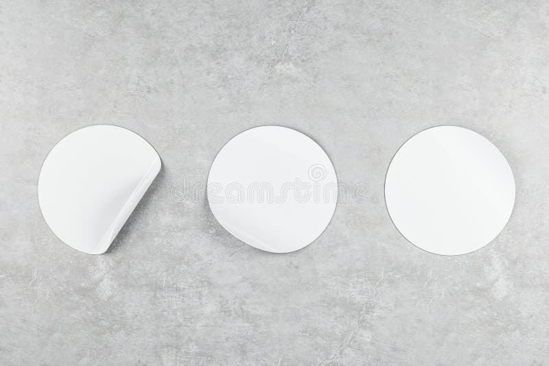 Three White Paper Round Sticker Stock Illustration - Illustration of ...