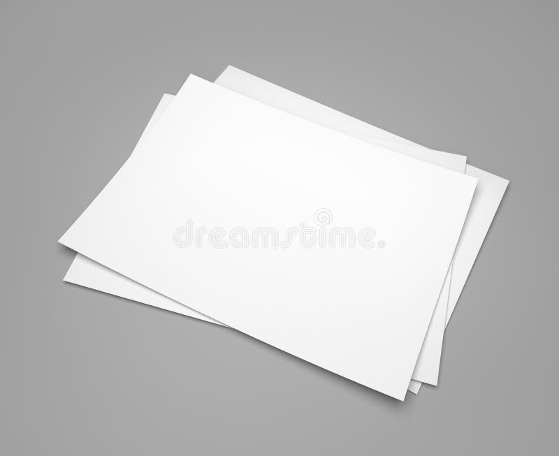 Three White Paper Sheets on Gray Stock Illustration - Illustration of ...