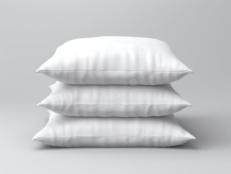 Three White Pillows Stacked Top Each Other Stock Photos - Free ...
