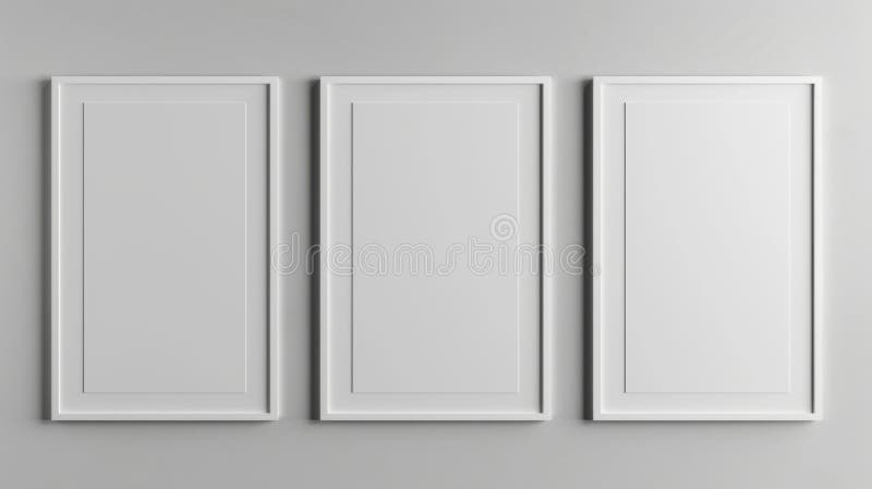Three White Posters Mockup, Ideal for Presentations, AI Created Stock ...
