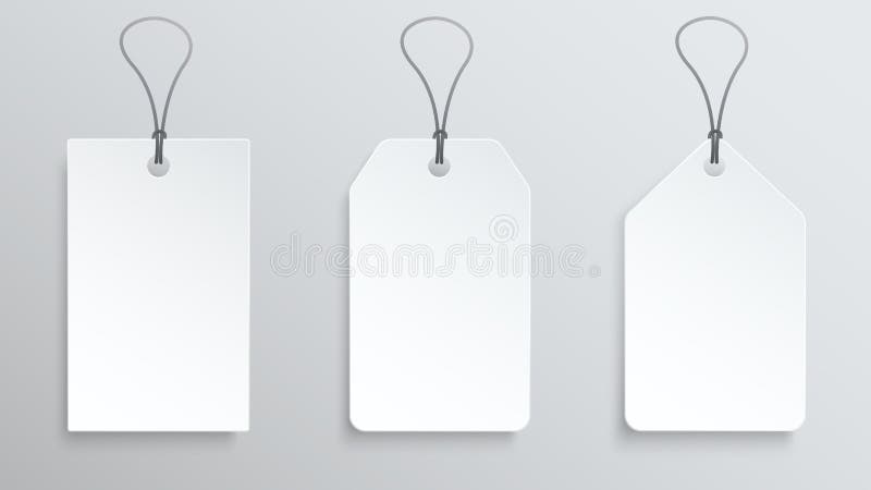 Three White Price Tag. Vector Label Template. Eps10 Stock Vector ...