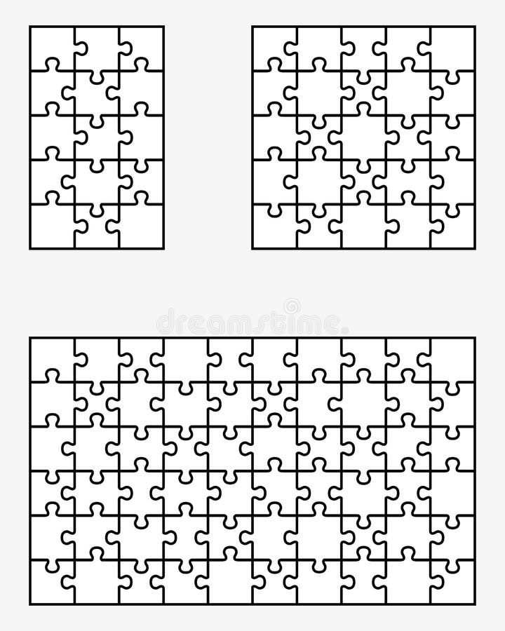 Three white puzzles stock illustration. Illustration of repeat - 90068242