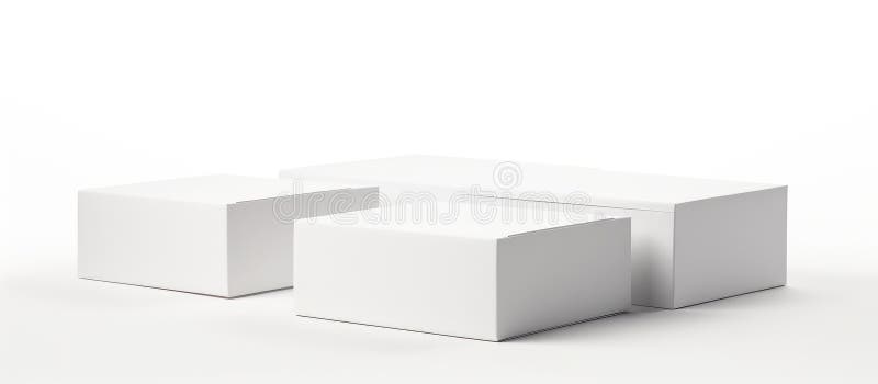 Three White Rectangles Line Up on a Monochrome Surface Stock ...