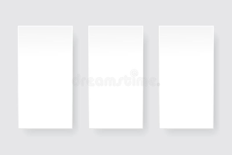 Three White Rectangles. Vector Mock Up Illustration. Packaging Design ...