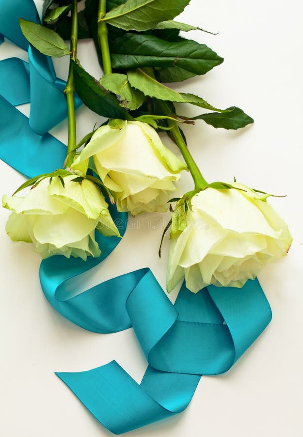 Three White Roses As a Gift Stock Image - Image of rose, cover: 29559461