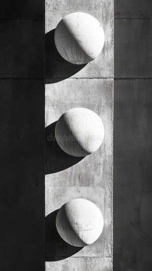 Three White Spheres are on a Black Background Stock Illustration ...