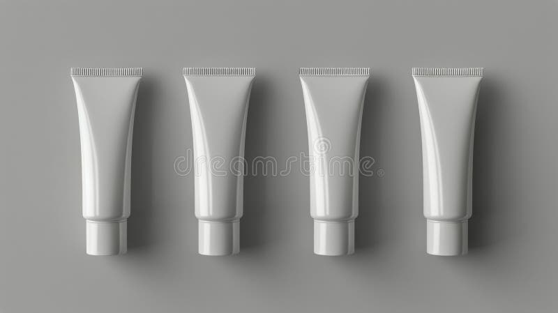 Three White Tubes Aligned on Wall Stock Photo - Image of simple ...