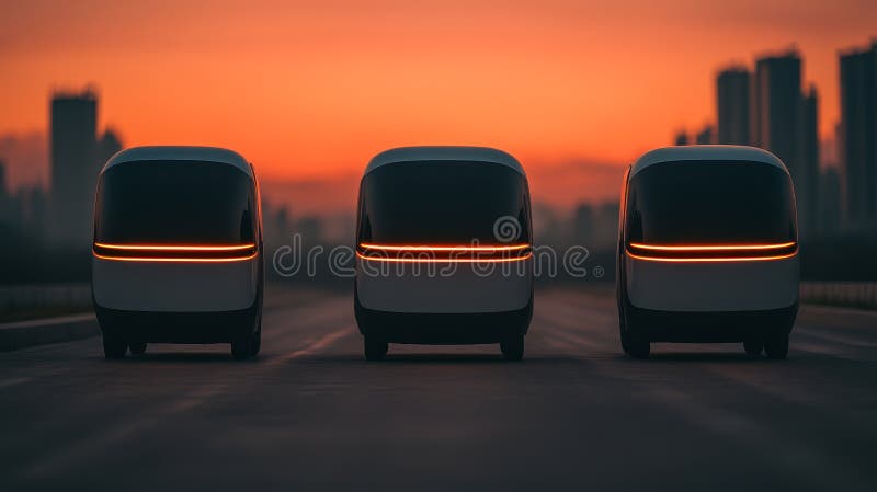 Three White Vehicles Parked on an Asphalt Road, a Transportation Scene ...