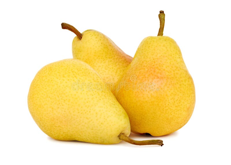 Three Yellow Pears Isolated Stock Image - Image of white, healthy: 6005321