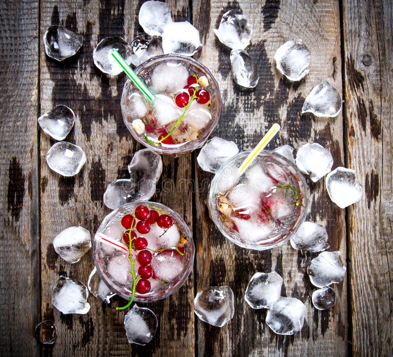 Three Wild Currant Cocktail Stock Photo - Image of refreshment, cold ...