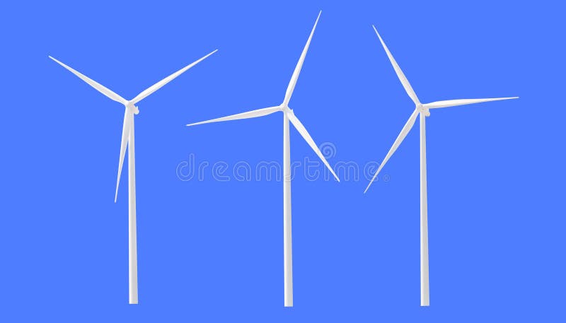 Three Wind Turbine , the Sustainable Electric Generation. Stock Photo ...