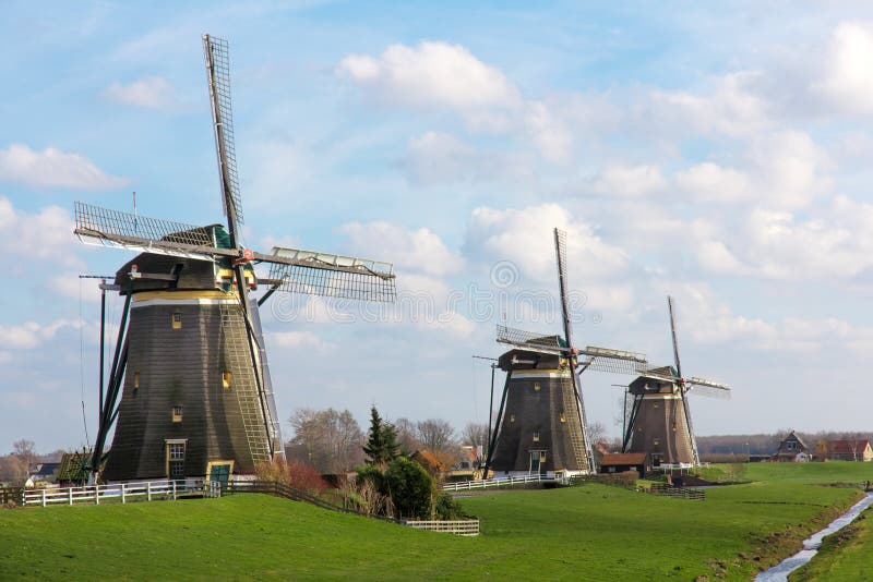 Three Windmills stock photo. Image of grass, historic - 38413060