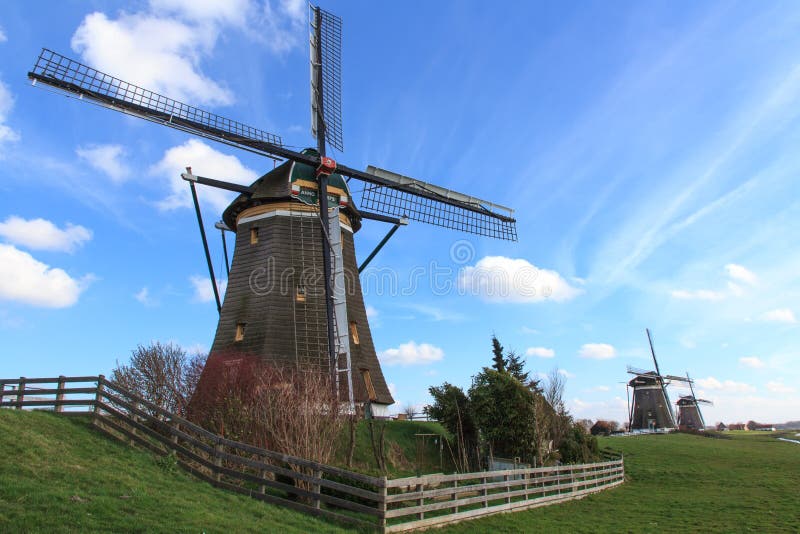 Three Windmills stock photo. Image of building, farm - 38428010