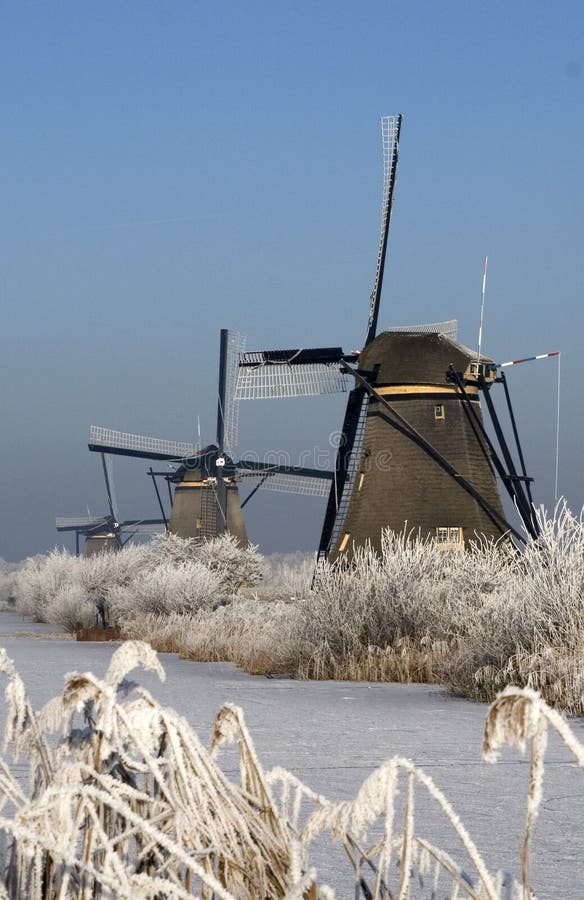 Three windmills stock photo. Image of canal, rotate, wind - 7725236