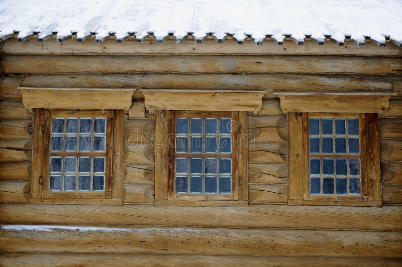 Three windows stock photo. Image of cold, roof, winter - 13102392