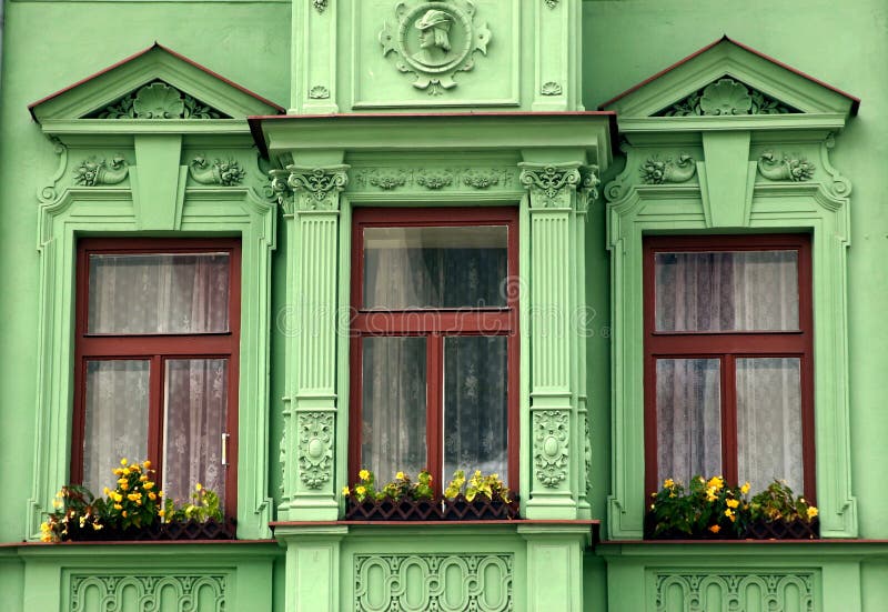Three windows stock image. Image of green, windows, still - 3160195