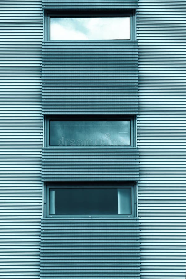 Three Windows on the Facade of a New Office Building Stock Image ...