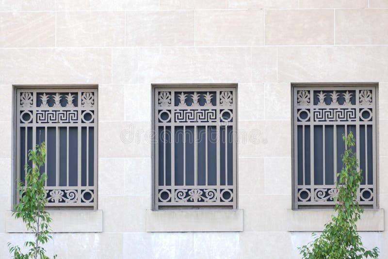 Windows with grates stock photo. Image of landmark, building - 147823786