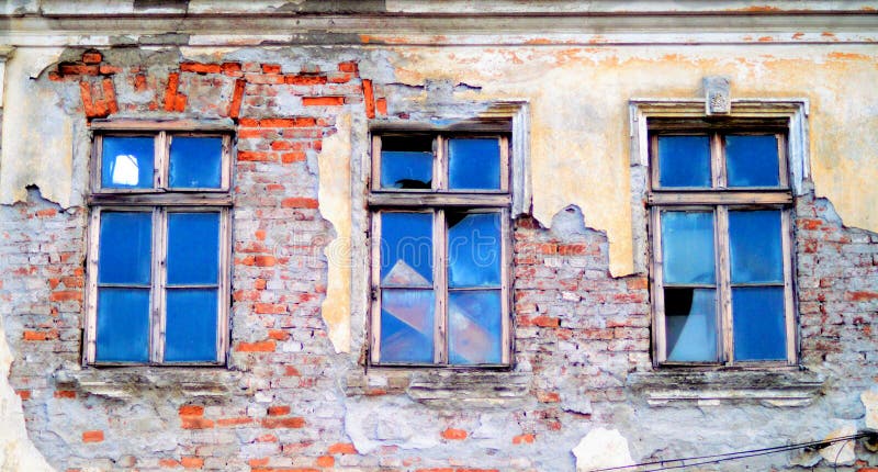 Three Windows on an Old House in Ohrid, Macedonia Stock Photo - Image ...