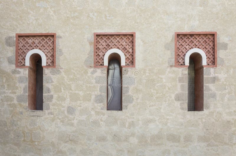 Three windows in a row stock photo. Image of tourism - 101052608