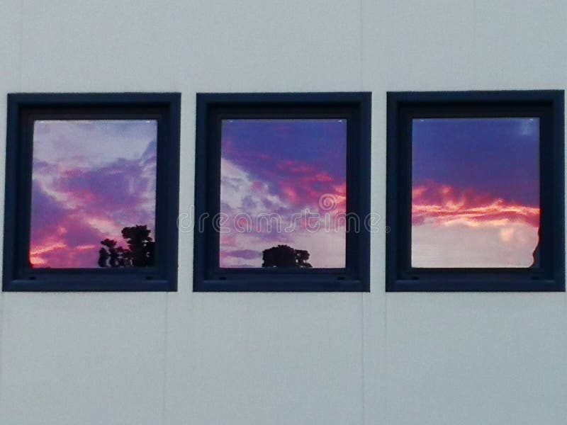 Three windows stock photo. Image of three, building - 156978926