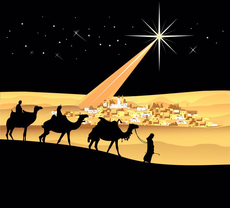 Christmas Wise Men stock illustration. Illustration of night - 12221902